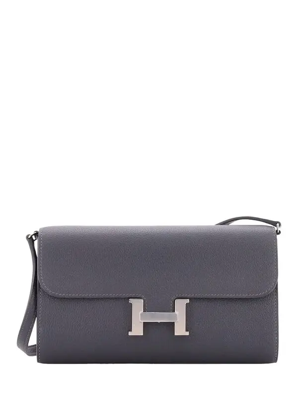 HERMES Constance To Go Wallet Evercolor - Gris Misty