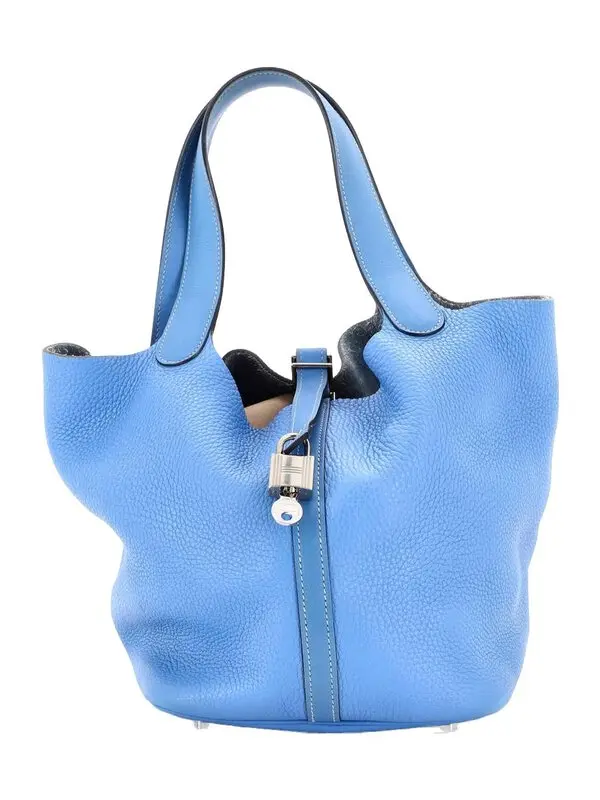 HERMES Picotin Lock Bag Clemence Mm - Bleu Paradis