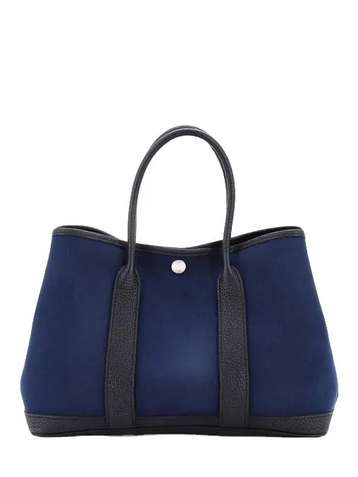 Hermès Garden Party Tote Toile And Leather 30 - Blue