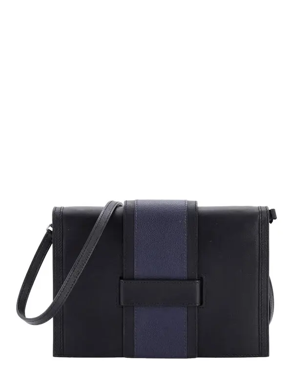 HERMES H Passant Clutch Shoulder Bag Evercolor - Noir