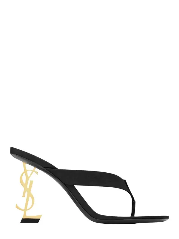 Saint Laurent Satin Crepe Opyum Sandals - Black