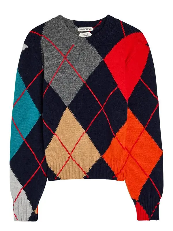 JW Anderson Pringle Crew-neck Argyle Wool Jumper - Multicoloured 1