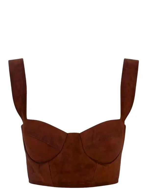 Ermanno Scervino Suede Bustier Top - Brown