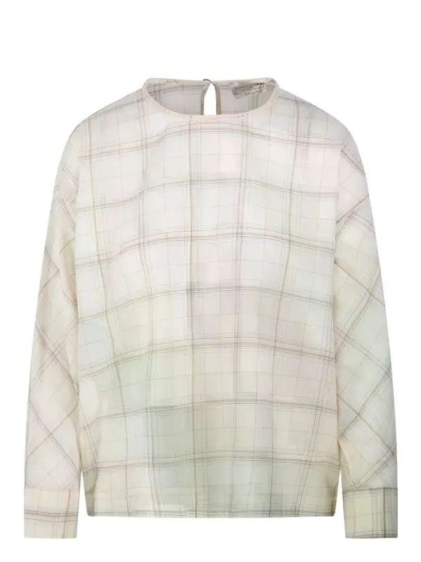 FORTE_FORTE Checked Blouse - Neutrals