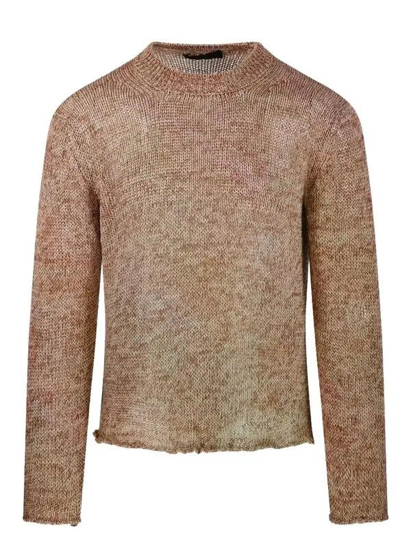FABRIZIO DEL CARLO Lettuce-hem Sweater - Brown
