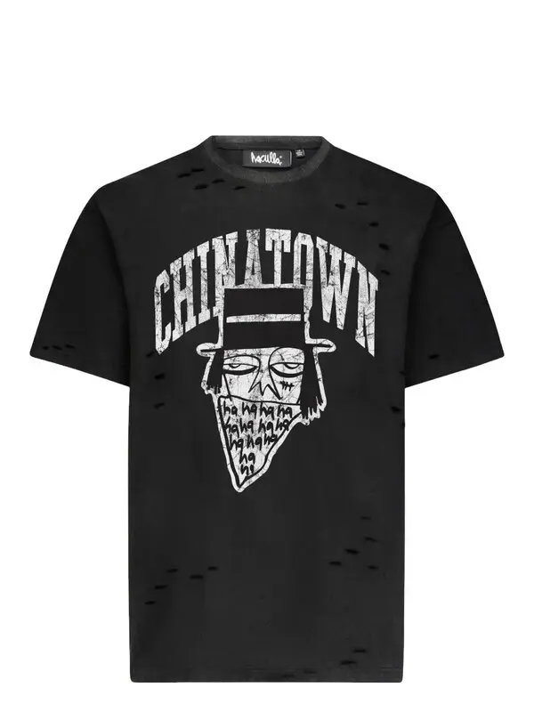 HACULLA. Chinatown Distressed T-shirt - Black
