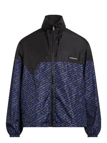 Versace Casual Jacket With Signature Print - Black