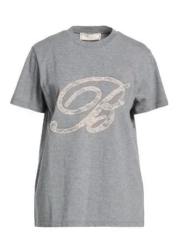 Blumarine Printed Cotton T-shirt - Grey