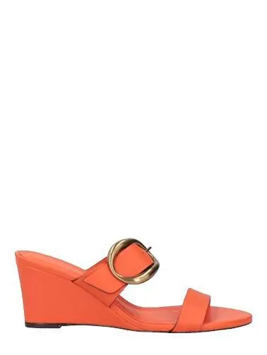Farm Rio Citrus Buckle Wedge Sandals - Orange