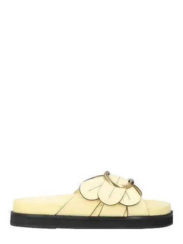 Farm Rio Leather Sandals - Yellow