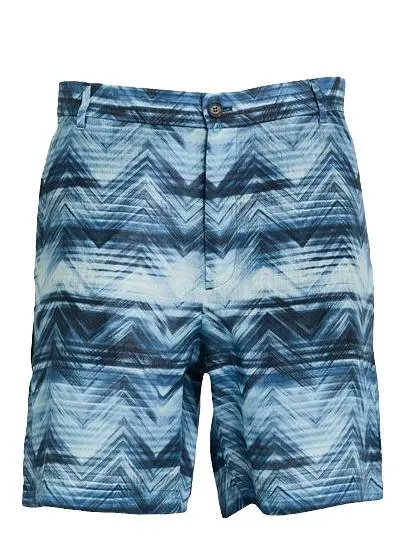 Missoni Printed Linen Shorts - Blue