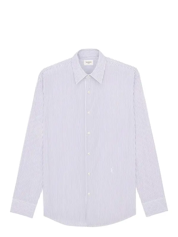 Saint Laurent Stripe Cassandre Shirt - Nude