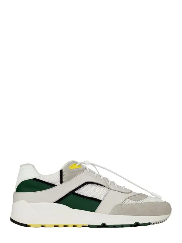 Saint Laurent Leather Trim Bump Sneakers - White
