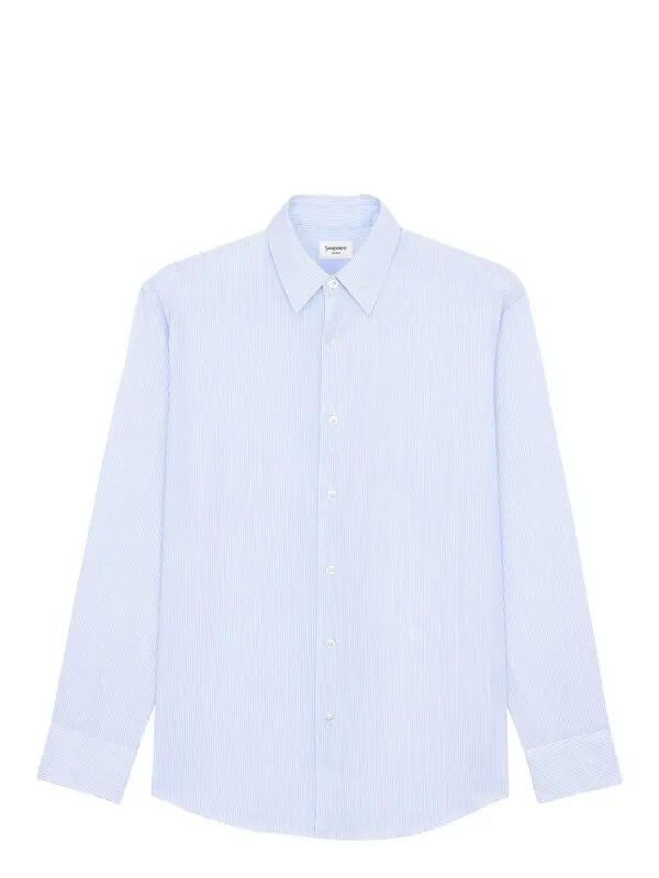 Saint Laurent Stripe Cassandre Shirt - Nude
