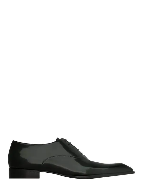 Saint Laurent Patent Leather Stanton Oxford Shoes - Green