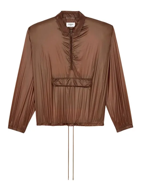 Saint Laurent Nylon Cropped Windbreaker - Red