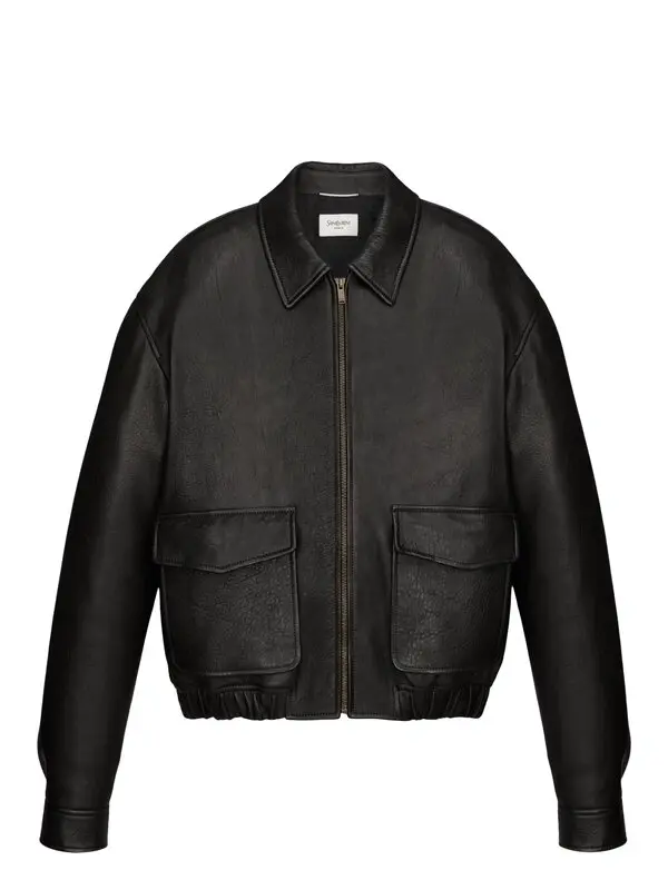 Saint Laurent Bubbled Leather Jacket - Black