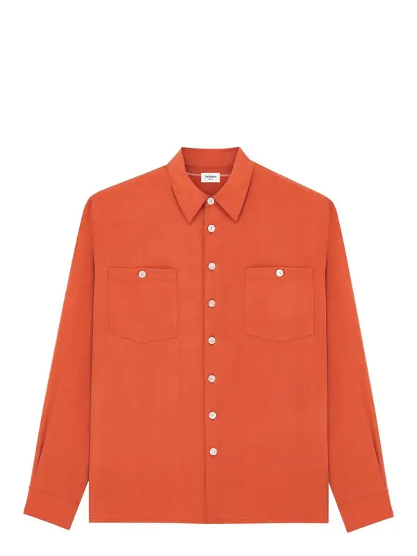 Saint Laurent Silk Double-pocket Shirt - Red