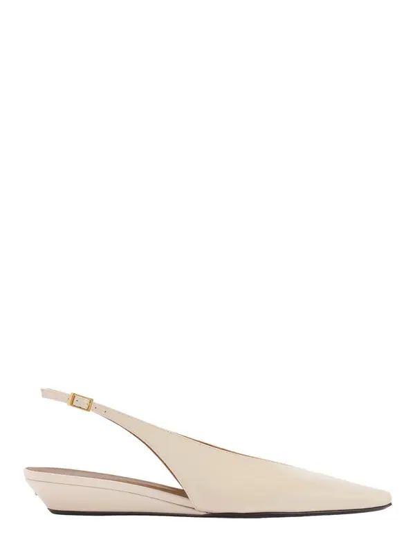 GIUSEPPE ZANOTTI Virginia Leather Wedge Ballerinas - Off_white