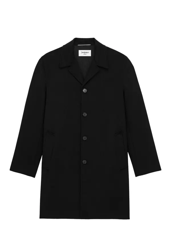 Saint Laurent Double-faced Cashmere Overcoat - Black