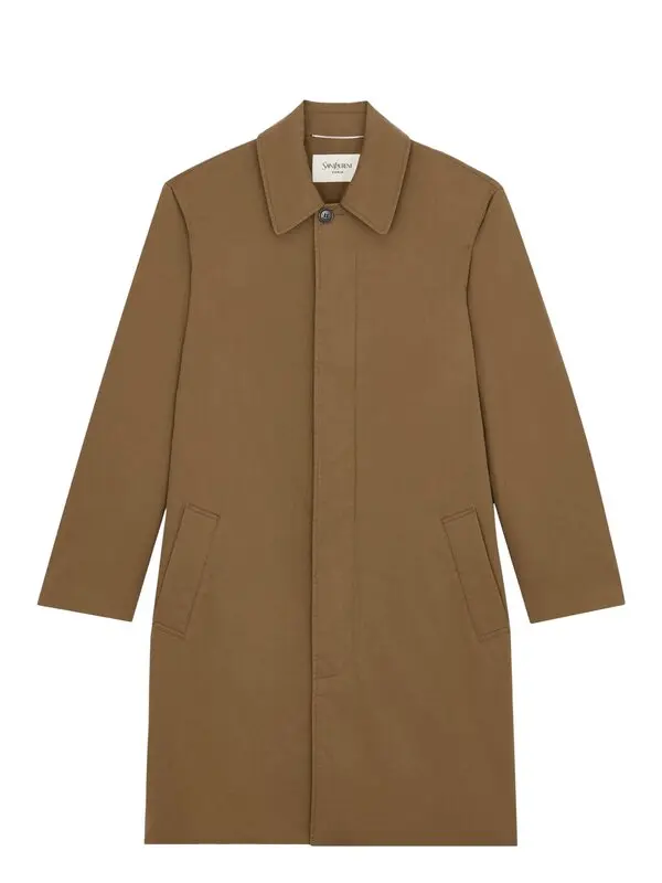 Saint Laurent Cotton Trench Coat - Brown