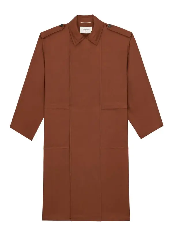 Saint Laurent Silk Trench Coat - Beige