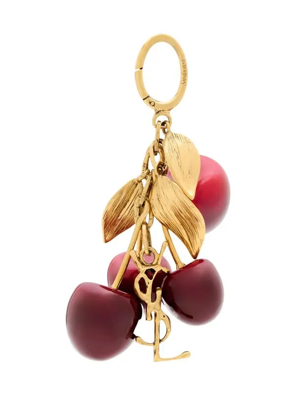 Saint Laurent Cassandre Cherry Bag Charm - Black