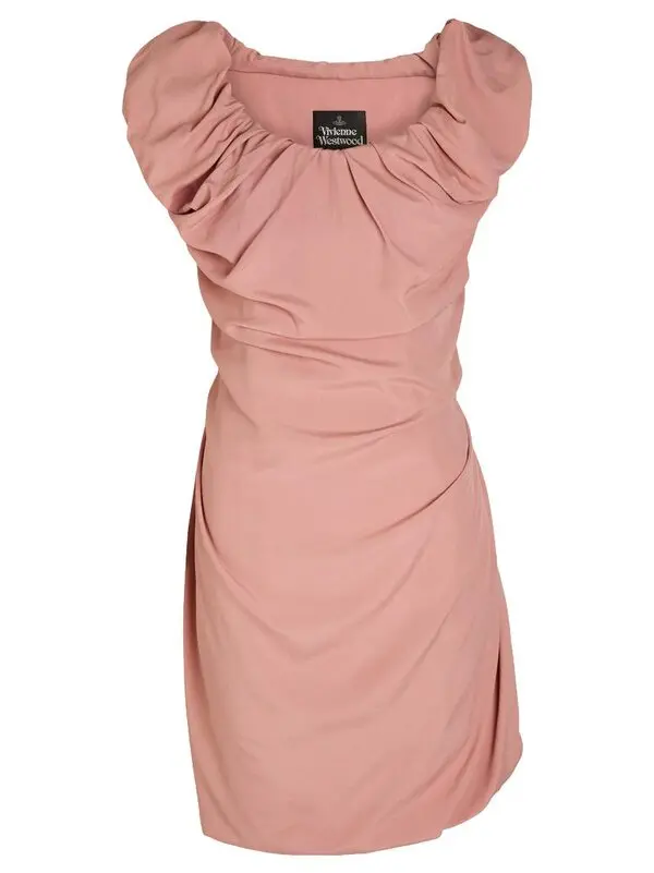VIVIENNE WESTWOOD Ginnie Amber Draped Woven Mini Dress - Light Pink