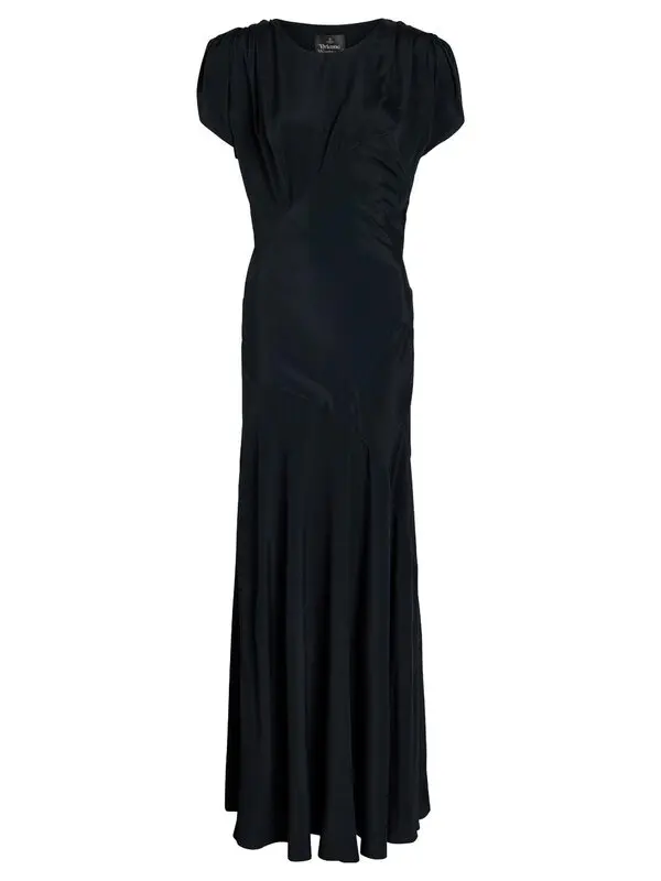 VIVIENNE WESTWOOD Justina Draped Satin Maxi Dress - Black