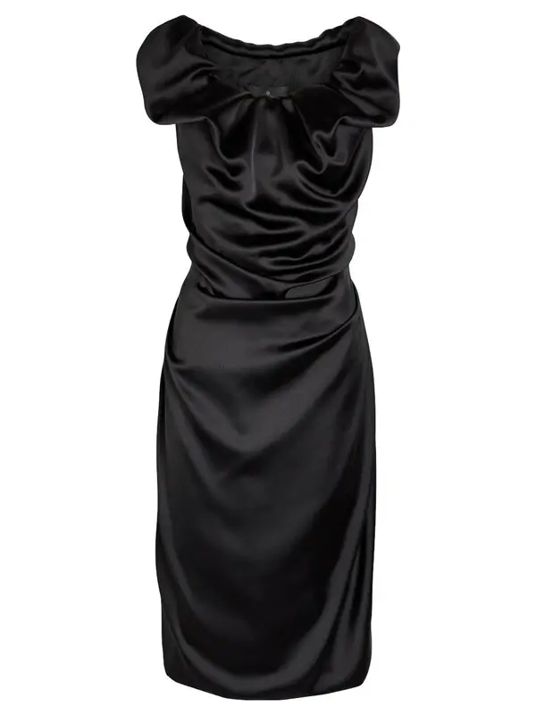 VIVIENNE WESTWOOD Ginnie Amber Draped Satin Midi Dress - Black