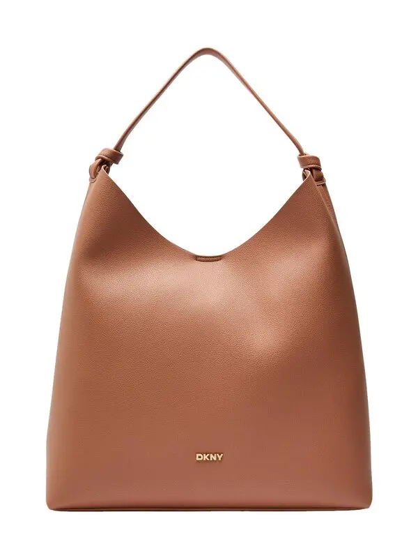 Dkny Paula Grained Leather Hobo Bag - Brown