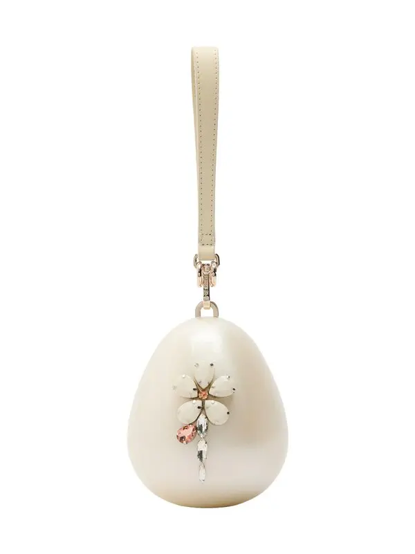 Simone Rocha Embellished Egg Cross-body Bag - Pearl