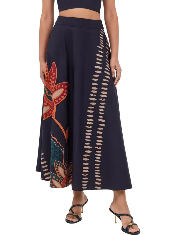 DIARRABLU Zya Floral Printed Skirt - Razu Navy