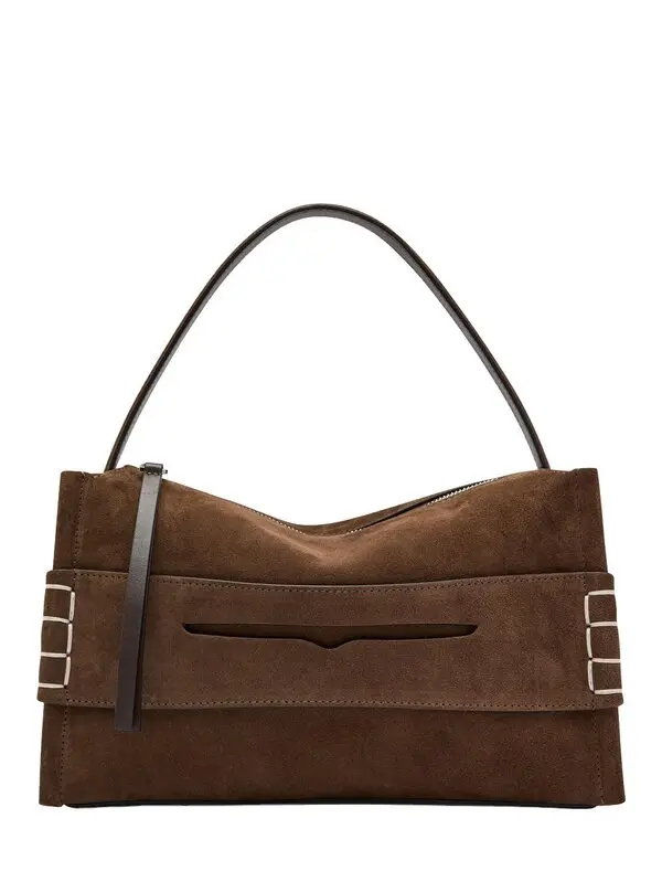 JW Anderson Loafer Suede Shoulder Bag - Brown