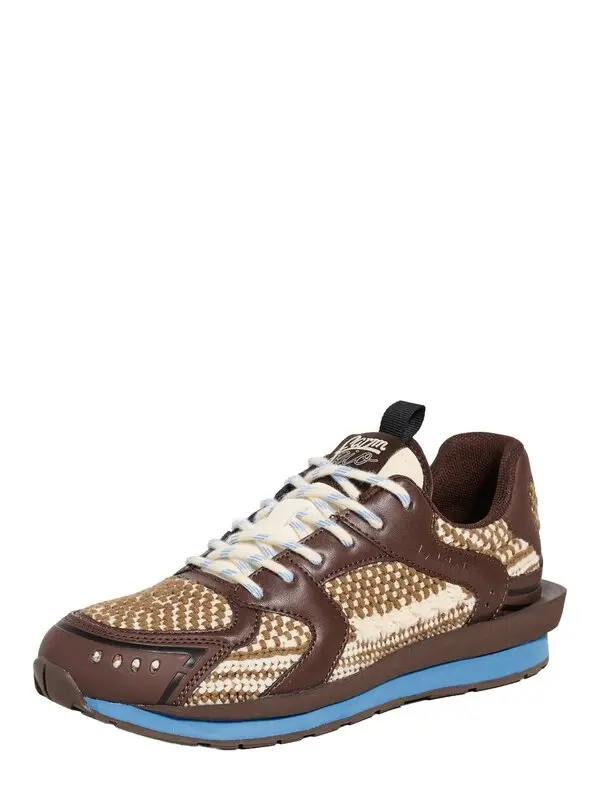 Farm Rio Lace-up Sneakers - Walnut And Blue