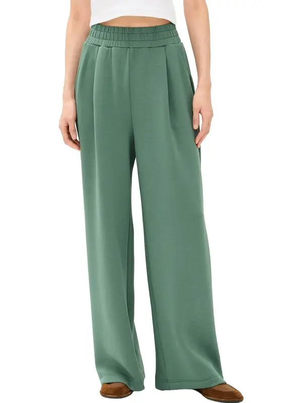 Varley Extra Wide Leg Pants - Dark Forest