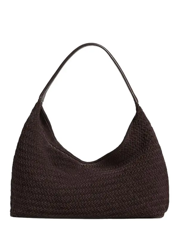 Madewell Slouchy Woven Shoulder Bag - Dark Carob