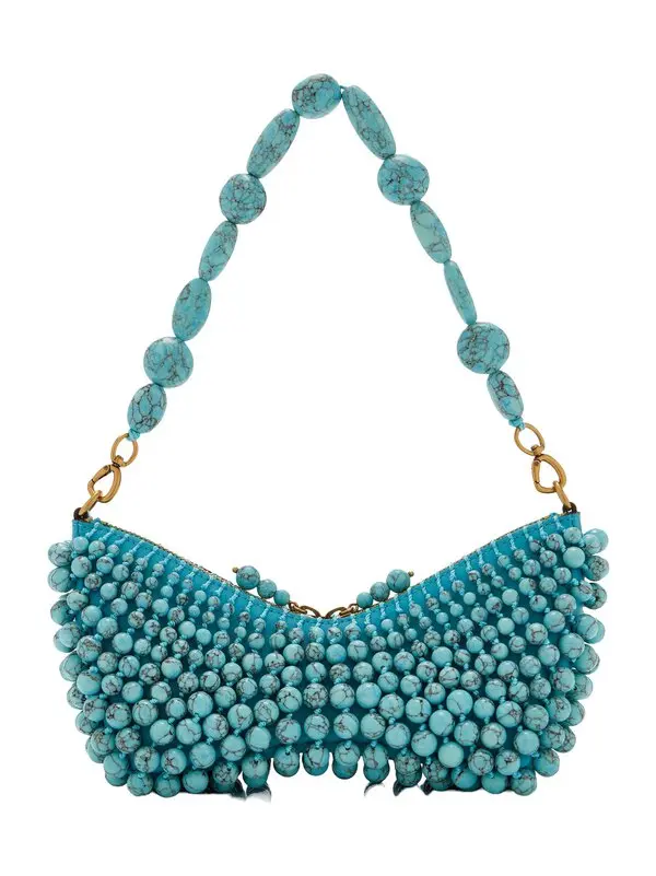 Cult Gaia Mercier Beaded Clutch - Blue