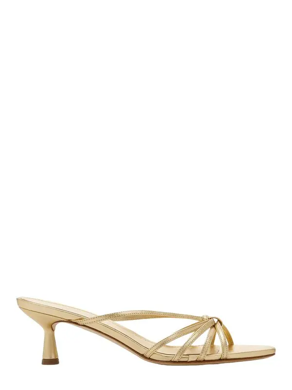 AeydĒ Abby Metallic Leather Sandals - Gold