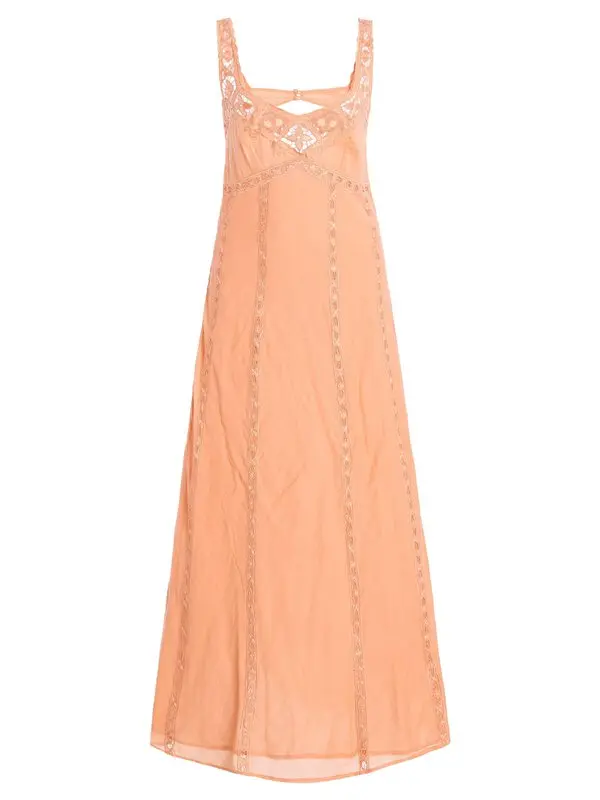 ALL THAT REMAINS Sophie Cotton Midi Dress - Orange