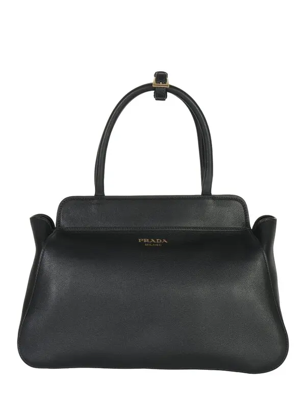 Prada Soft Grain Calfskin Tote - Black