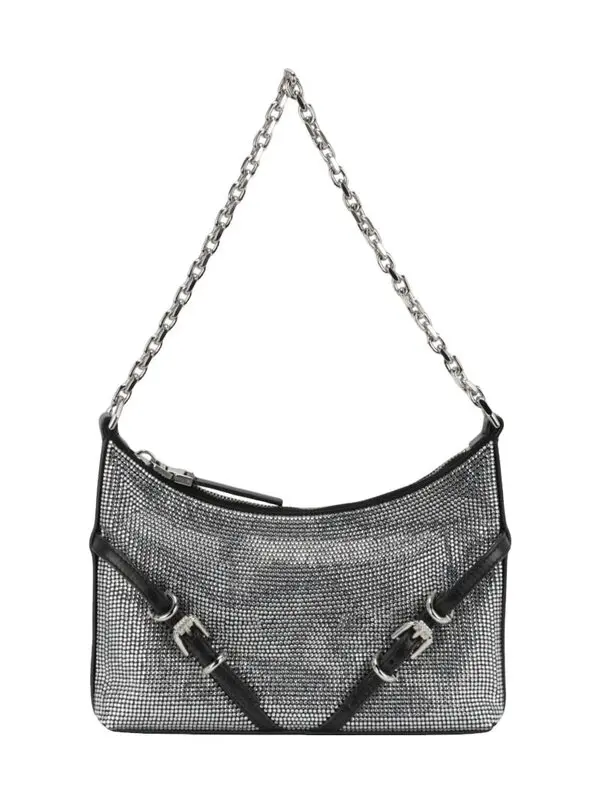 Givenchy Voyou Party Shoulder Bag In Satin And Strass - Black