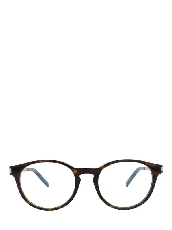Saint Laurent Round Frame Acetate Optical Frames - Havana Gold Transparent (sl25/30000177/003)