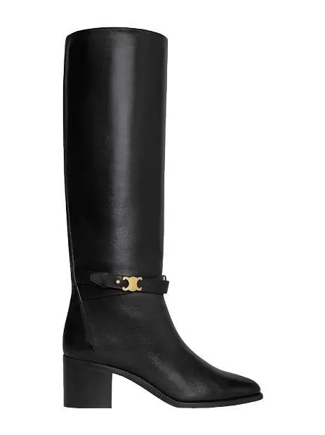 Celine Garance Triomphe Strap High Boot - Black