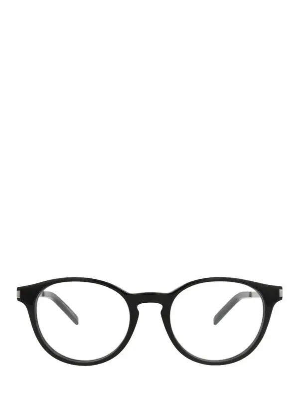 Saint Laurent Round-frame Acetate Optical Frames - Black Silver Transparent (sl25/30000177/001)