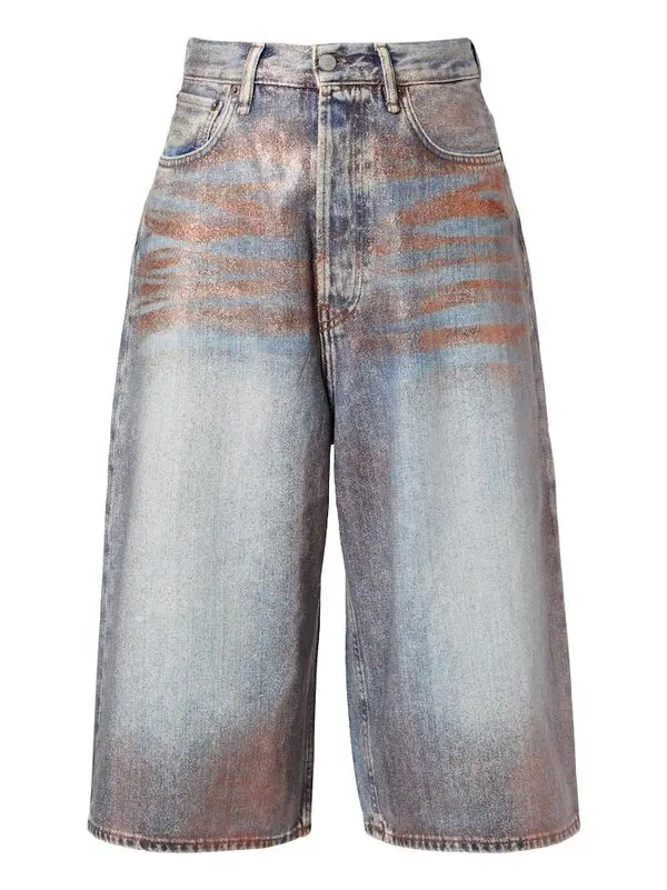Acne Studios Coated Denim Culottes - Blue
