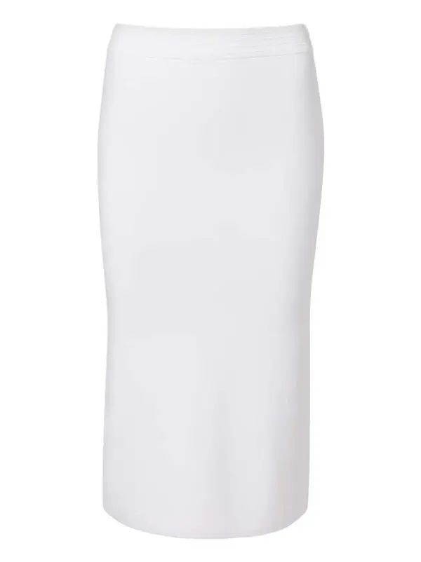 Max Mara Gennaio Knitted Pencil Skirt - White