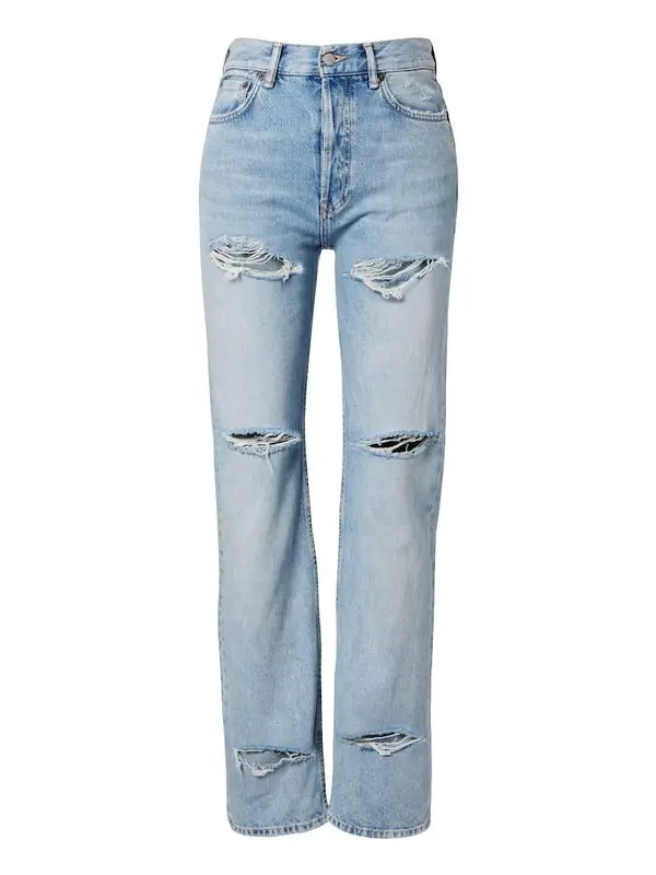 Acne Studios Distressed Straight Jeans - Blue