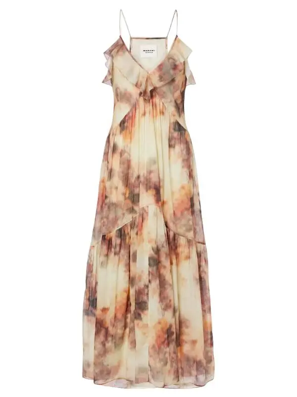 MARANT ETOILE Printed Cotton Midi Dress - Multicoloured