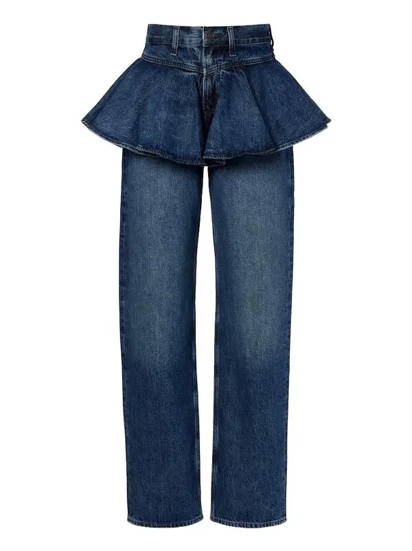 AGOLDE Peplum Straight Leg Jeans - Blue